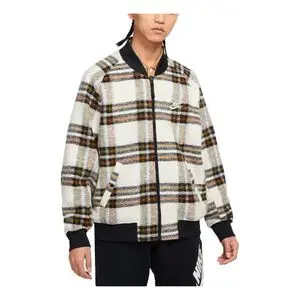 Nike Plaid Reversible Bomber Jacket - Brown