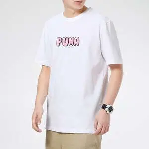 PUMA Downtown Graphic T-shirt 'white Pink - White/pink
