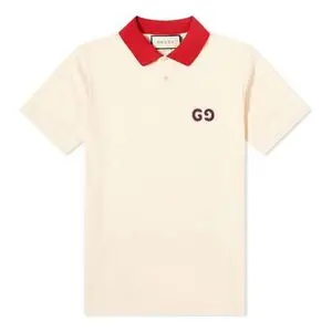 Gucci Contrast Collar Logo Printed Polo Shirt For