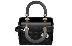 Dior Lady Bag In Lambskin - Black