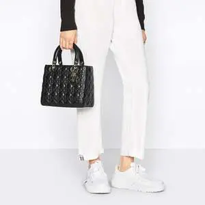 Dior Lady Bag In Lambskin - Black