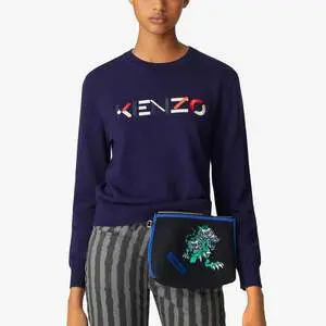 Kenzo Embroidered Logo Round Neck Sweatshirt