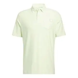 Adidas Solid Color Patch Pocket Short Sleeve Green Polo Shirt