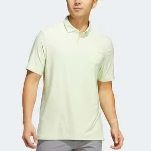 Adidas Solid Color Patch Pocket Short Sleeve Green Polo Shirt