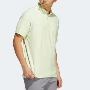 Adidas Solid Color Patch Pocket Short Sleeve Green Polo Shirt