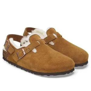 BIRKENSTOCK Tokio Shearling Clogs - Brown