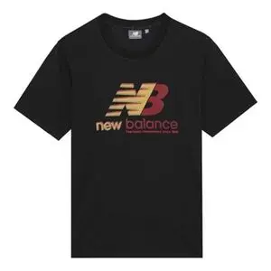 NEW BALANCE Round Neck Minimalistic Casual Short Sleeve - Black