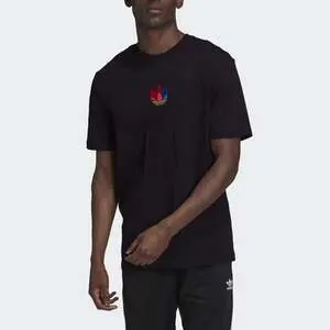 Adidas Originals 3d Trefoil Tee Casual Logo Round Neck Short Sleeve - Black