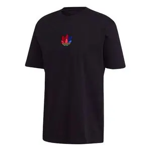 Adidas Originals 3d Trefoil Tee Casual Logo Round Neck Short Sleeve - Black