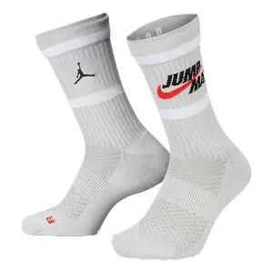 JORDAN Legacy Crew Socks With Contrasting Logo - Grey