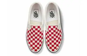 VANS Og Slip-on Checkerboard Low Top Sneakers - Red/white