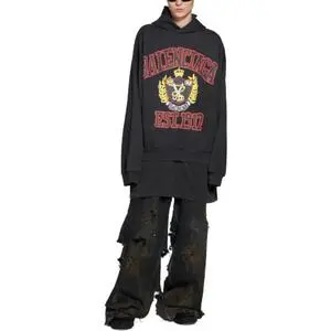 Balenciaga Diy College Hoodie - Black
