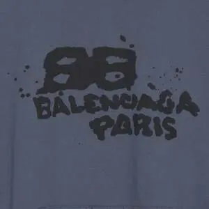 Balenciaga Hand-drawn Bb Icon Hoodie - Blue