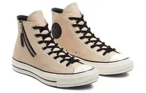 CONVERSE Leather Side Zip Chuck 70 High Top Sneakers - White