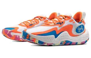 Under Armour Spawn 5 Low Top Basketball Sneakers - White/orange