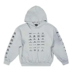 Balenciaga Archives Logos Hoodie - Light Grey