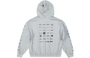 Balenciaga Archives Logos Hoodie - Light Grey