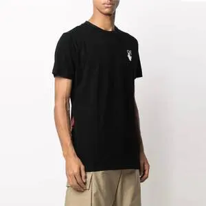 Off-White Short Sleeve Cotton T-shirt With Arrow Logo - Black