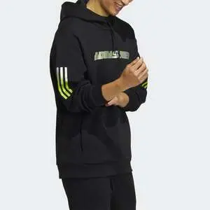 Adidas Neo Logo Printing Stripe Sports Loose Black - Default Color