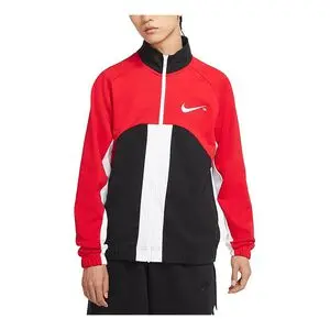 Nike Swoosh Contrast Stitching Knit Stand Collar Jacket - Default Color