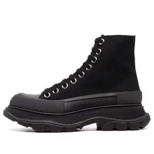 Alexander McQueen Tread Slick Lace Up Boots - Black/black