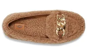 UGG Chain Detail Shearling Loafers - Brown