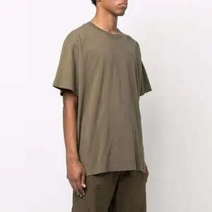 Off-White Diag Tab Solid Color Round Neck Short Sleeve Olive Green - Default Color