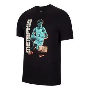 Nike Nba Ja Morant Portrait Printing Basketball Sports Short Sleeve Black - Default Color