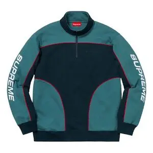 Supreme Fw18 Speedway Half Zip Sweatshirt Navy/dark Teal
