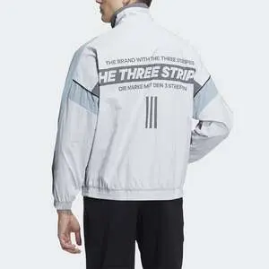Adidas Contrasting Color Stand Collar Zip-up Track Jacket