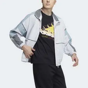 Adidas Contrasting Color Stand Collar Zip-up Track Jacket
