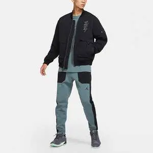 JORDAN Air Zion Flight Alphabet Embroidered Aviator Jacket - Black
