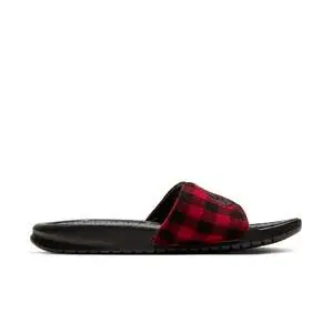 Nike Benassi Jdi Se Plaid Slippers - Red/black