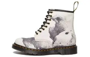 Dr. Martens 1460 X Tate Decalcomania Leather Lace Up Boots - White/black