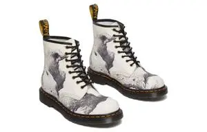 Dr. Martens 1460 X Tate Decalcomania Leather Lace Up Boots - White/black