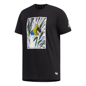 Adidas Tsubasa Tee 1 Causual Sports Foot Ball Male - Black