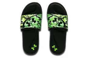 Under Armour Ignite 6 Graphic Strap Slide - Black/green