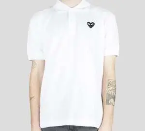 Play Comme Des Garcon Polo Black Emblem - White