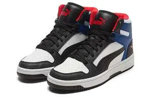 PUMA Rebound Layup Mid Top Sneakers - White/black/blue
