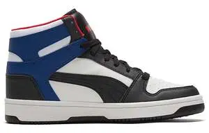 PUMA Rebound Layup Mid Top Sneakers - White/black/blue