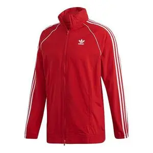 Adidas Originals Casual Sports Zip-up Jacket - Red