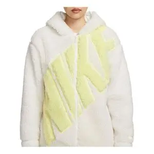Nike Logo Sherpa Jacket - White/yellow