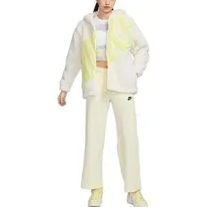 Nike Logo Sherpa Jacket - White/yellow