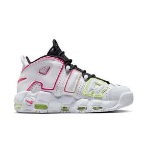 Nike More Uptempo Athletic Sneakers - White/volt-hyper Pink-black