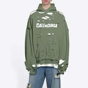 Balenciaga Destroyed Logo Hoodie