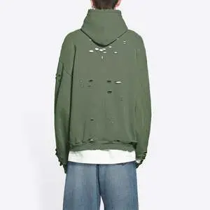 Balenciaga Destroyed Logo Hoodie