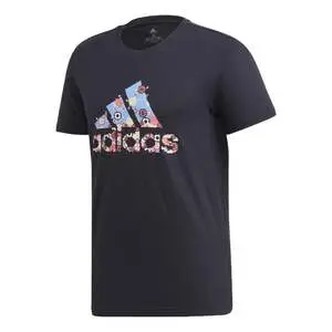 Adidas 8-bit Badge Of Sport Applique Short-sleeve Tee - Black