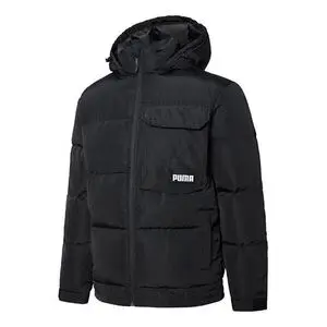 PUMA Hooded Down Jacket With Loose Fit - Black