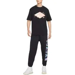 JORDAN Multi-color Elastic Sports Pants Black