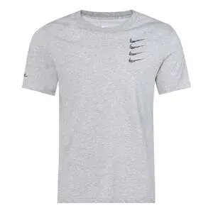 Nike Dri-fit 4 Round Neck Short Sleeve Gray T-shirt - Grey